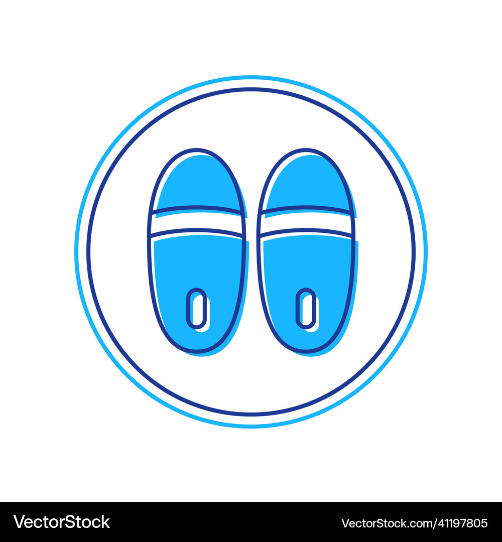 Filled outline slippers icon isolated on white Vector Image