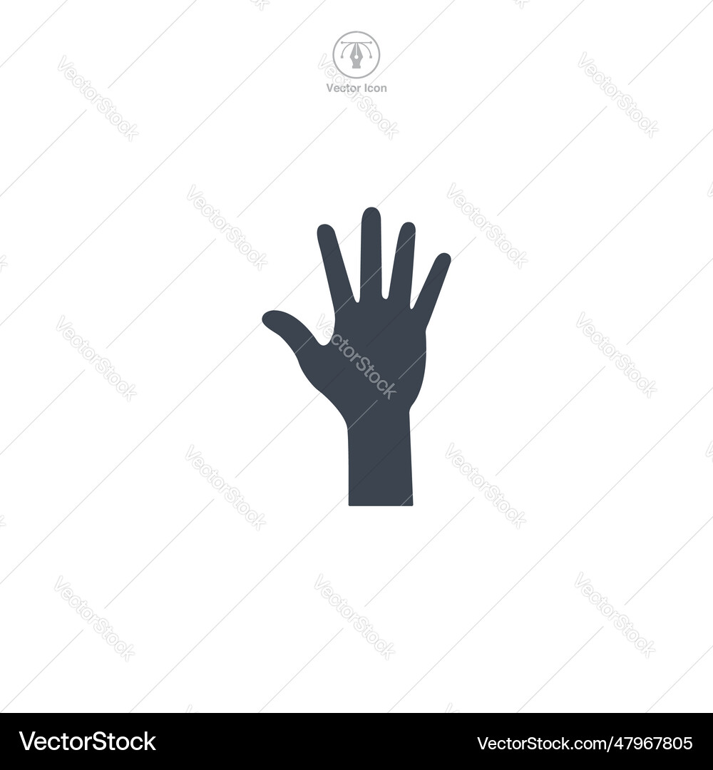 Hand raised icon symbol isolated on white Vector Image