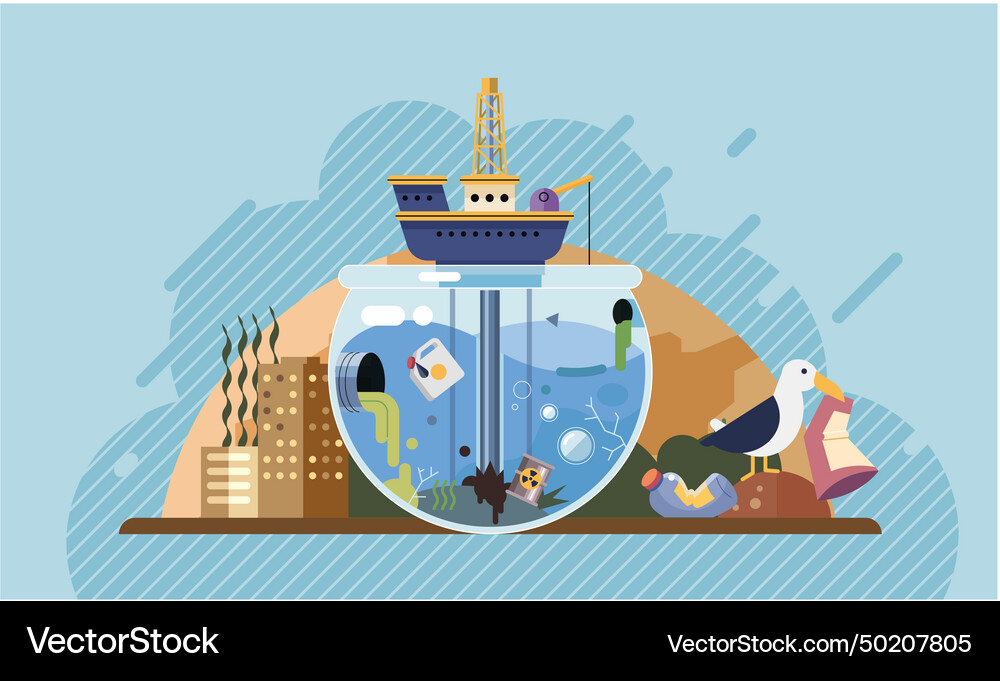Industrial pollution factory emitting Royalty Free Vector