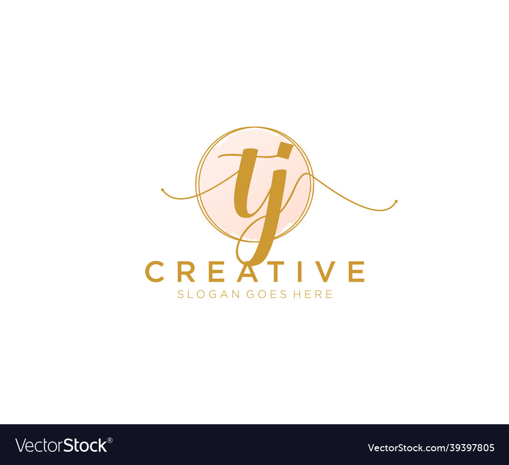 Initial tj feminine logo beauty monogram Vector Image