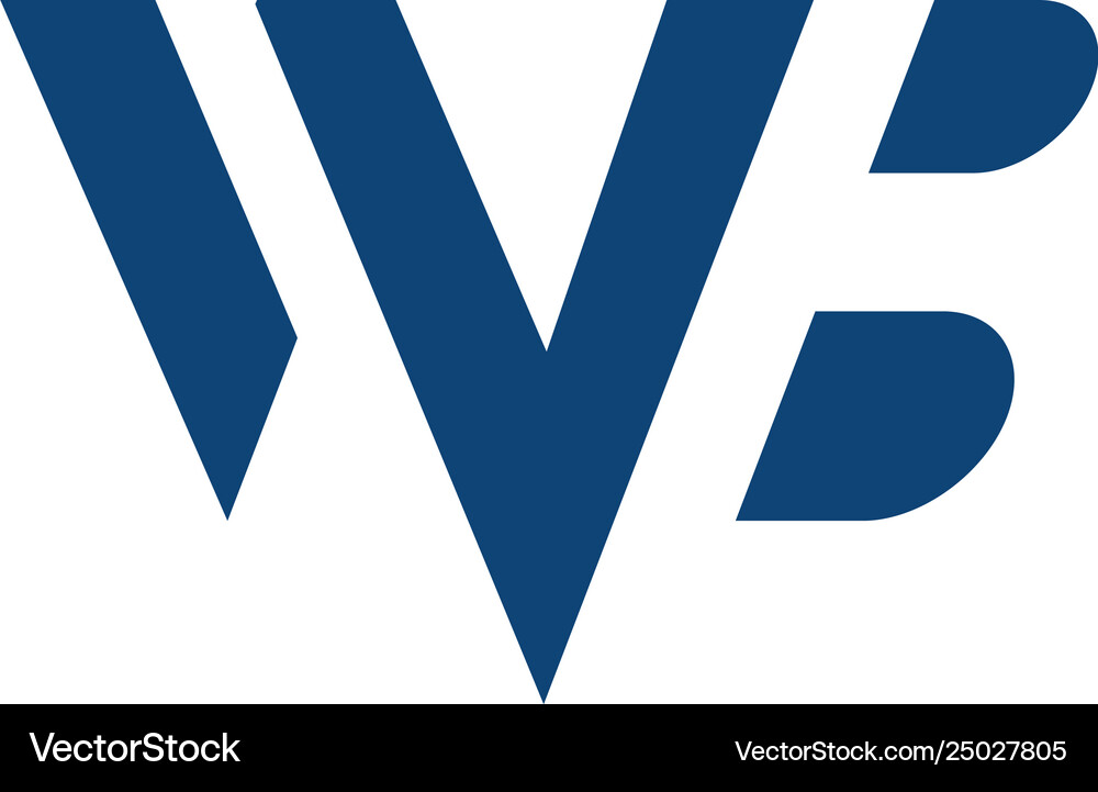 Logotype letter wb simple logo template Royalty Free Vector
