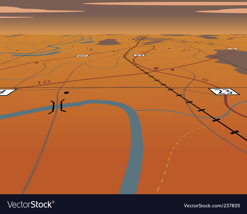 Map perspective Royalty Free Vector Image - VectorStock