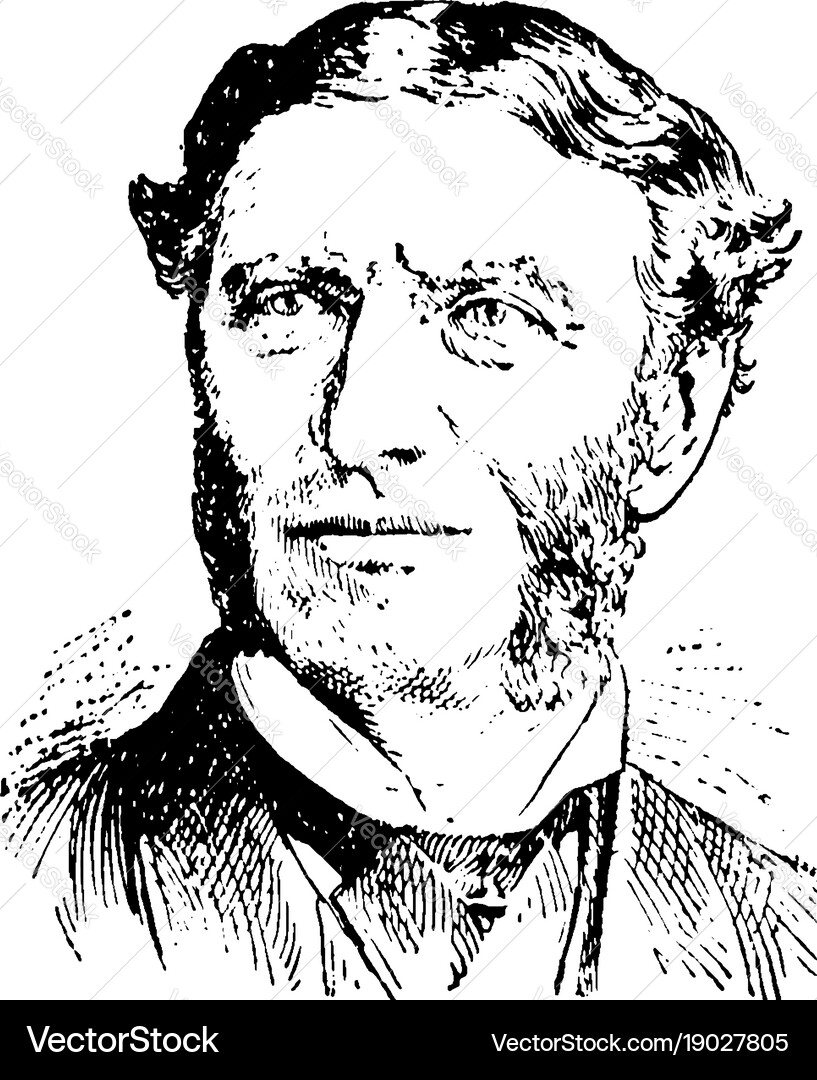 Matthew Arnold: Portrait Sketch Royalty Free Vector Image