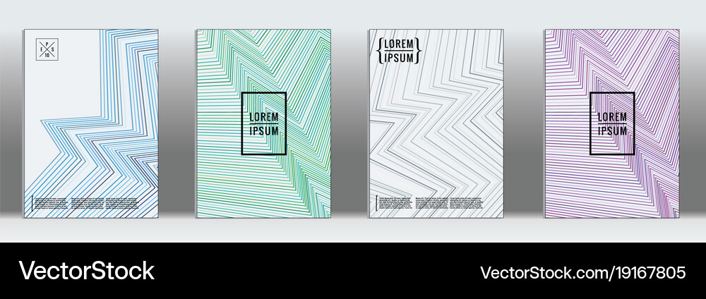 Minimal geometric annual report templates Vector Image