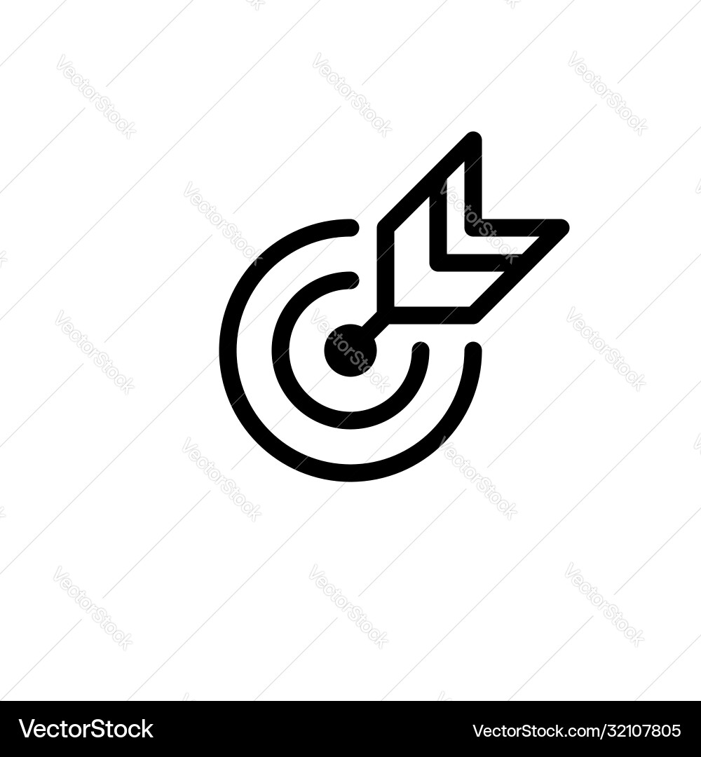 Outline target challenge objective icon editable Vector Image