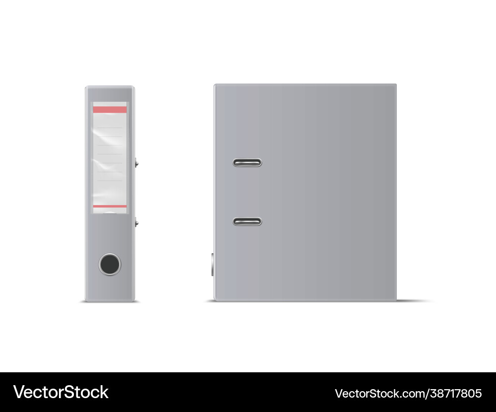 Realistic blank office binder with metal Vector Image