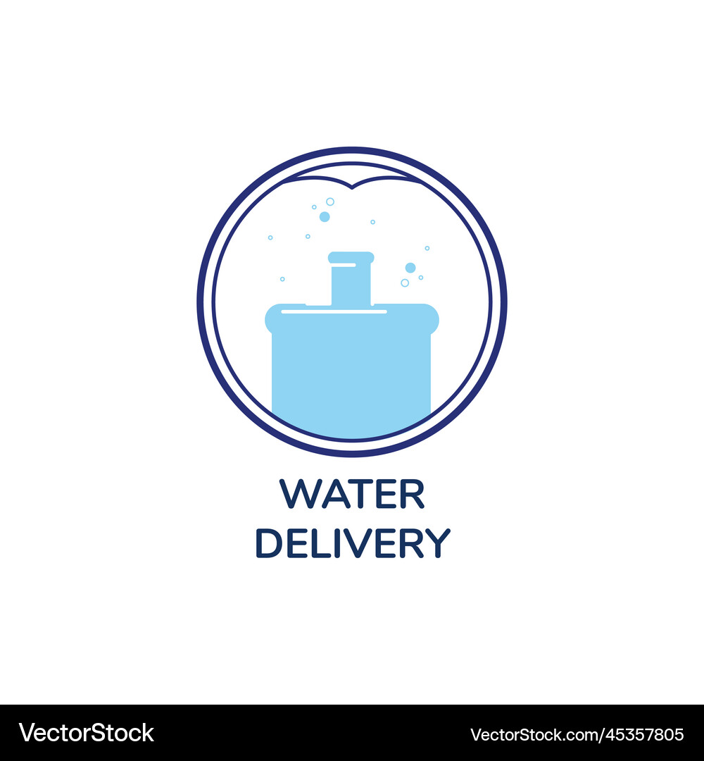 Round icon about water delivery flat style Vector Image