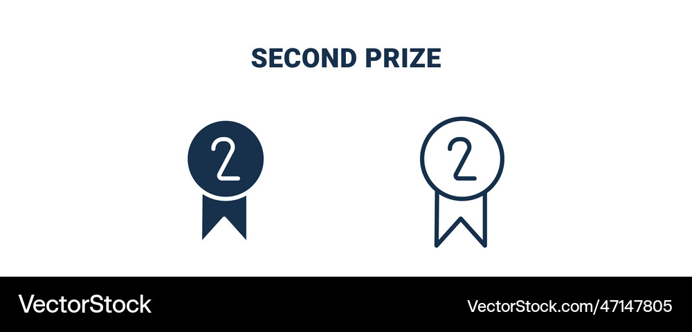 Second prize icon outline and filled prize Vector Image