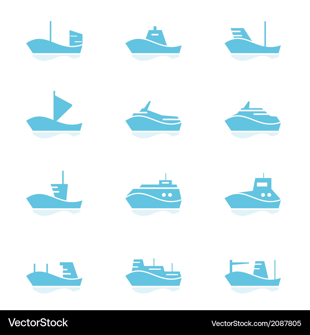 Set of ships icons Royalty Free Vector Image - VectorStock