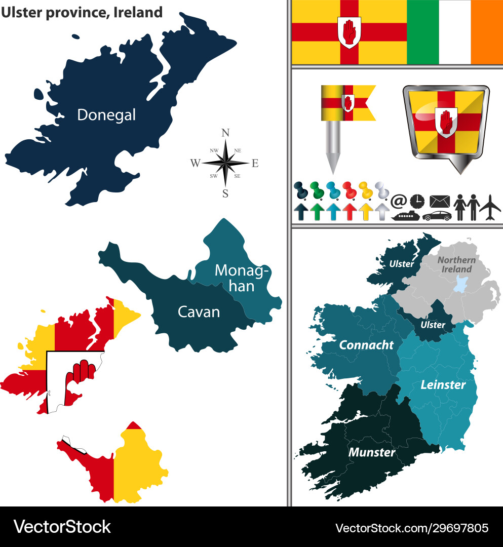 Ulster province ireland Royalty Free Vector Image
