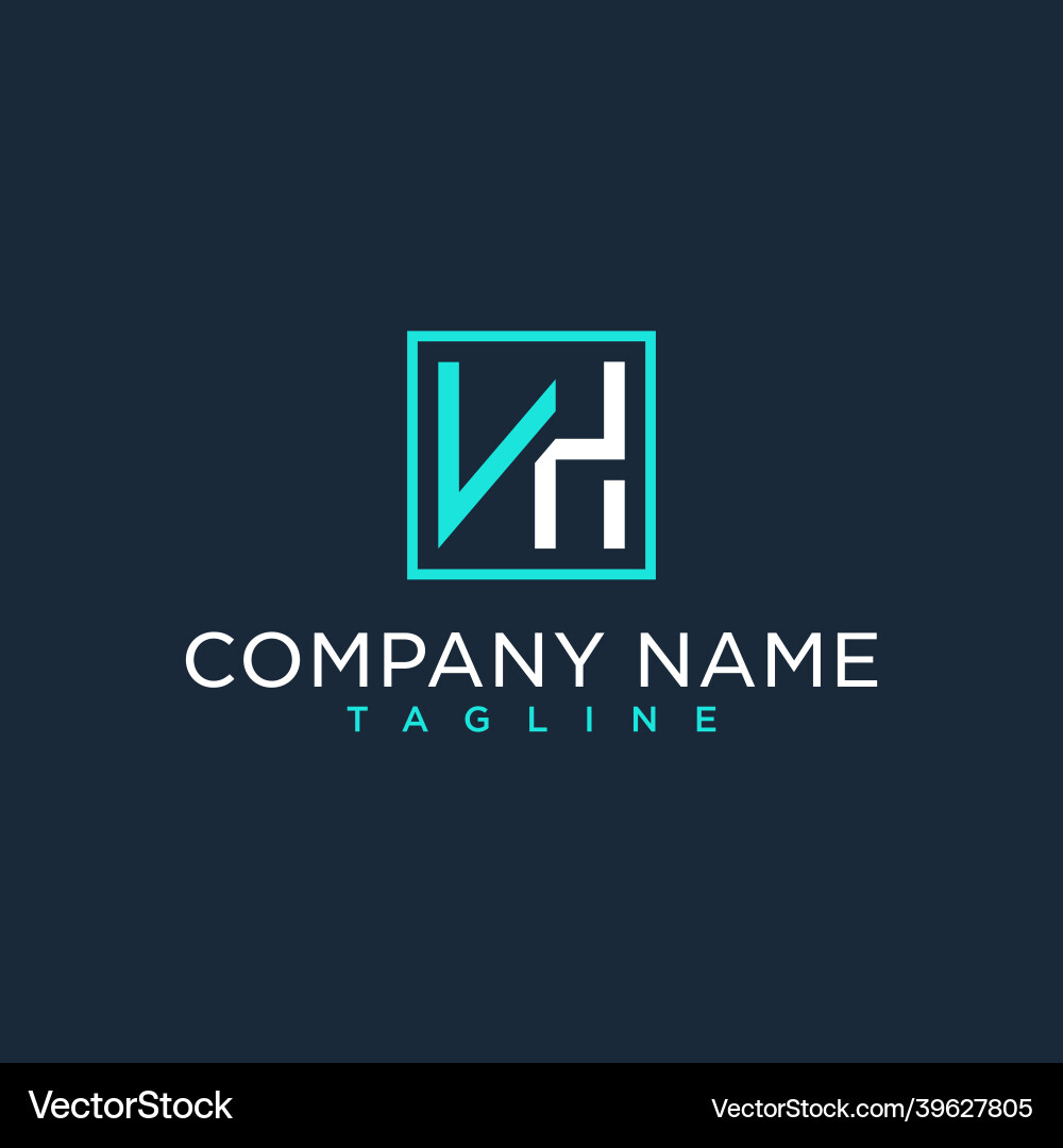 Vh hv initial logo luxury design inspiration Vector Image