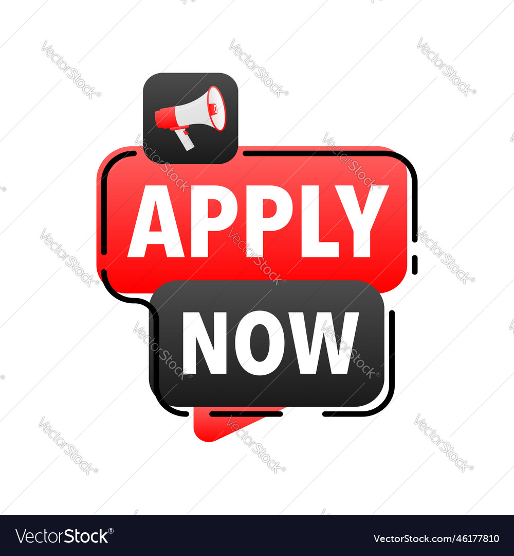 Apply non announcement megaphone label Royalty Free Vector Apply non announcement megaphone label Royalty Free Vector