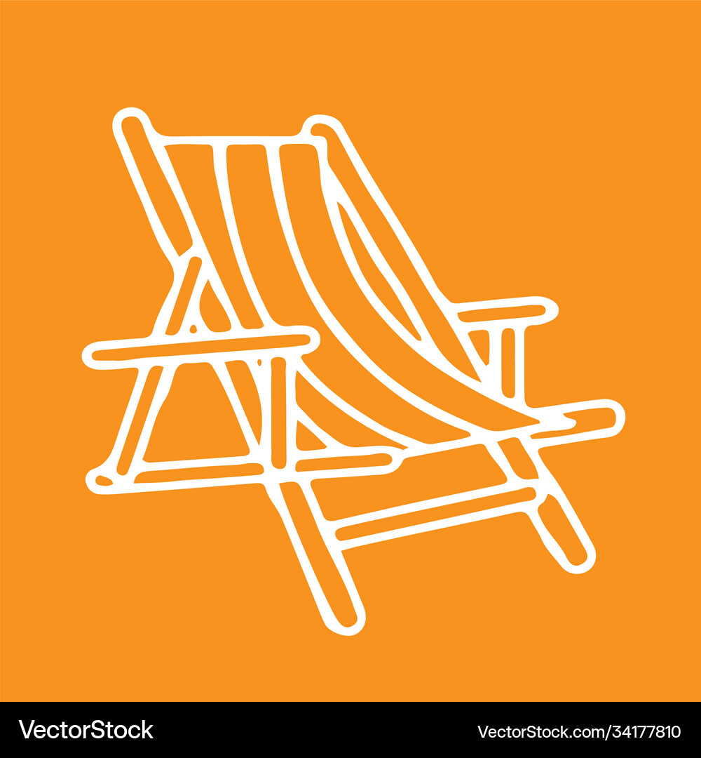 Beach chair icon isolated on background Royalty Free Vector