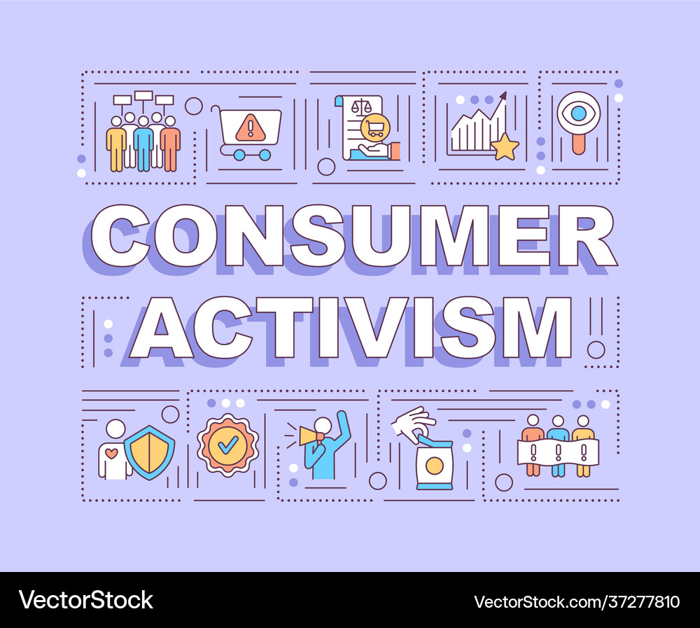 Consumer activism word concepts banner Royalty Free Vector