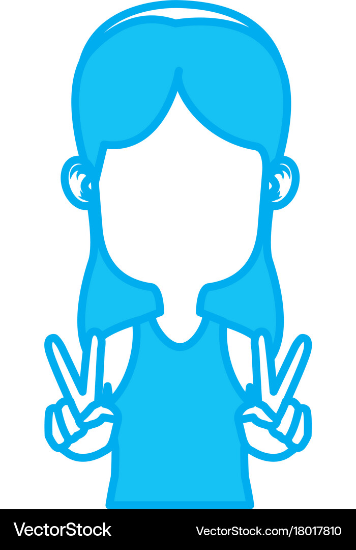 Girl faceless cartoon Royalty Free Vector Image