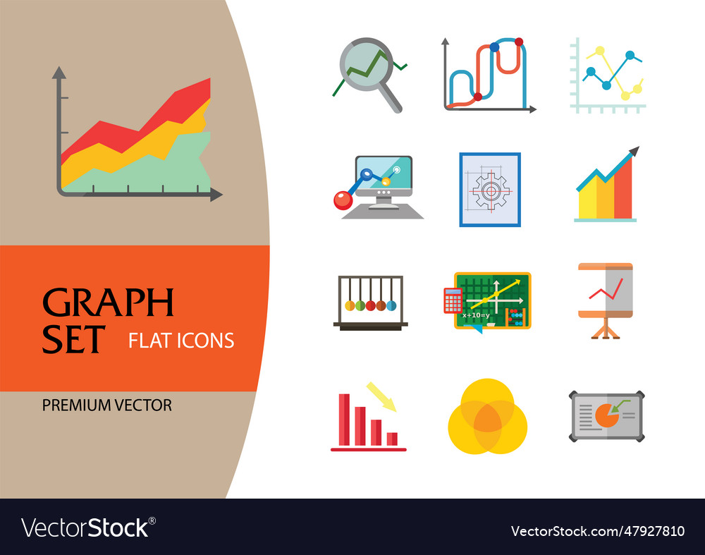 Graph icon set Royalty Free Vector Image - VectorStock