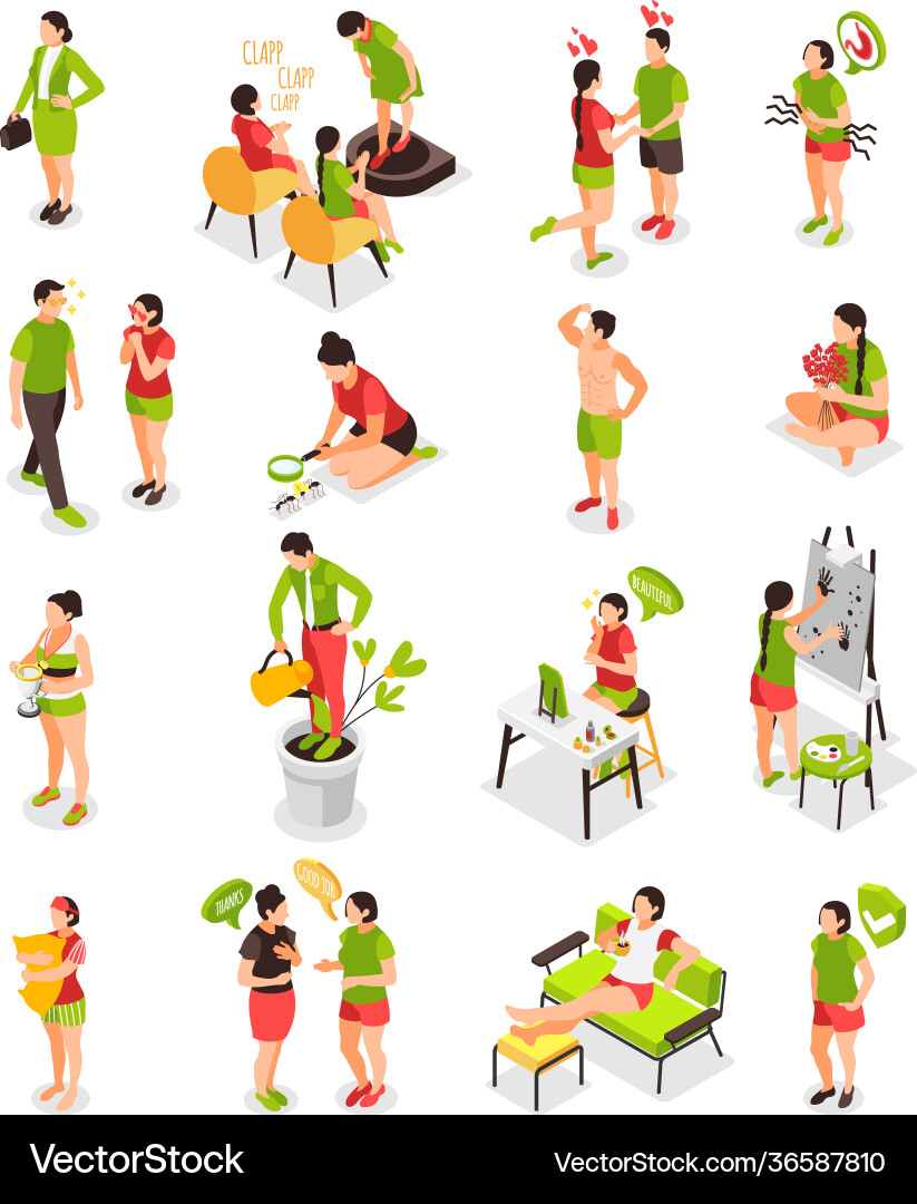Human needs icons recolor set Royalty Free Vector Image