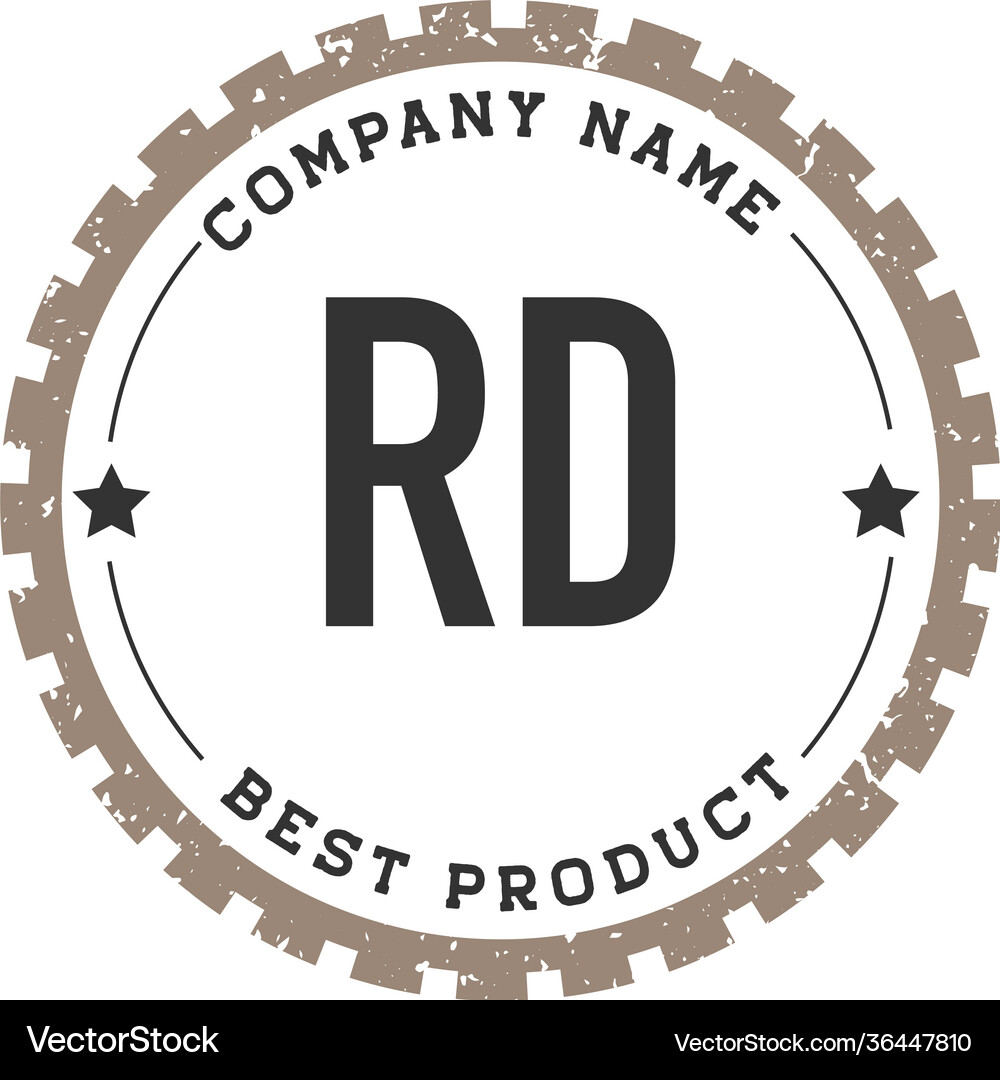 Initial letter rd gear vintage logo concept Vector Image