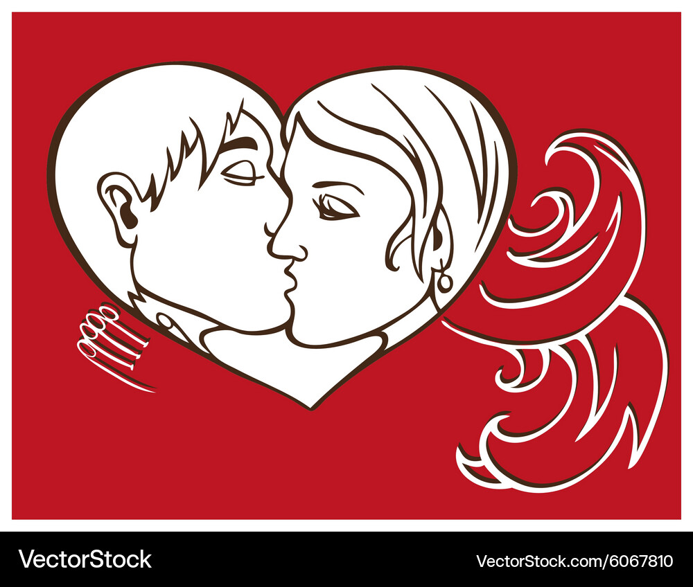 Kiss and heart Royalty Free Vector Image - VectorStock