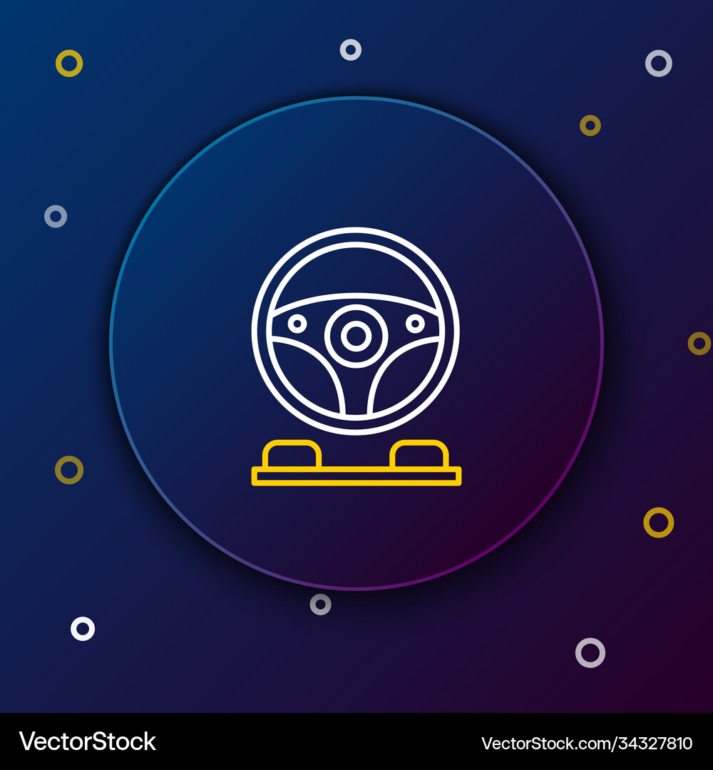 Line racing simulator cockpit icon isolated Vector Image