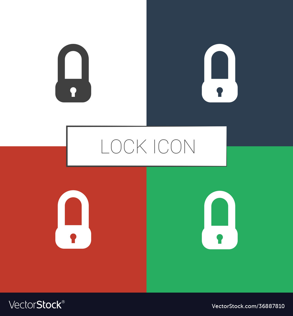 Lock icon white background Royalty Free Vector Image