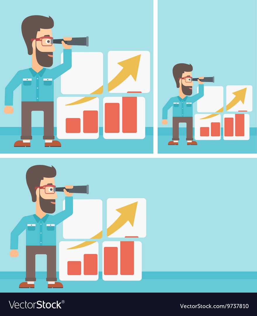 Man searching opportunities for business growth Vector Image Man searching opportunities for business growth Vector Image