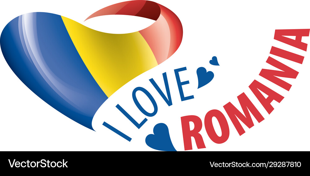 National Flag romania in Form Lizenzfreies Vektorbild