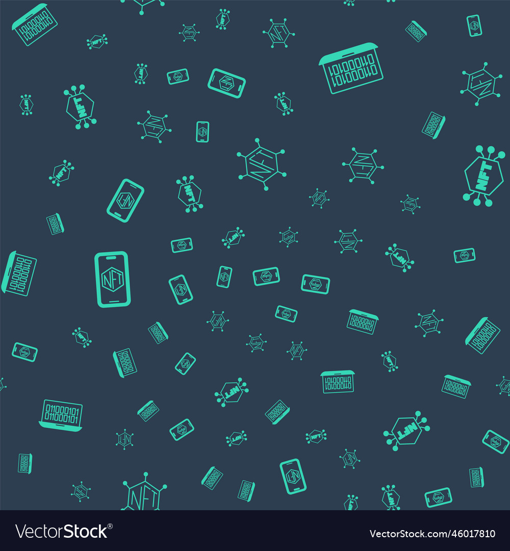 Set nft blockchain technology binary code mobile Vector Image Set nft blockchain technology binary code mobile Vector Image