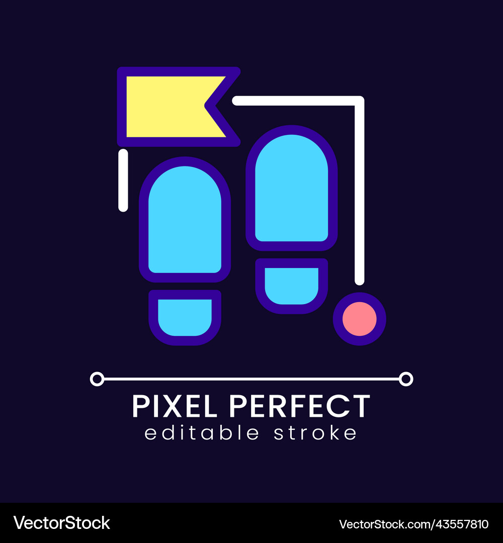 Steps pixel perfect rgb color icon for dark theme Vector Image
