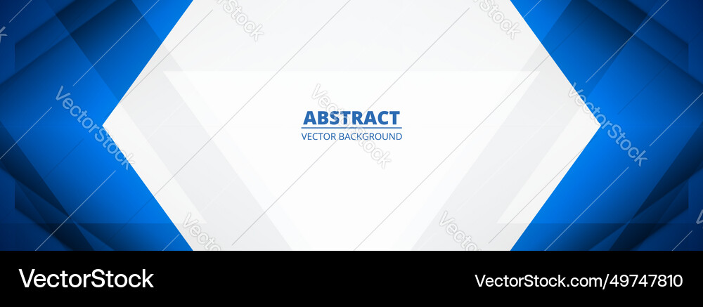 White and blue modern abstract wide banner Vector Image