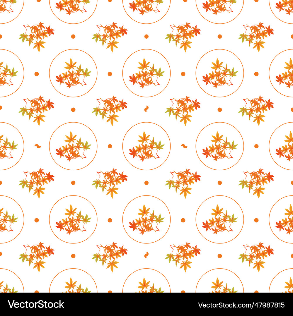 Autumn leaves pattern seamless orange fall Vector Image