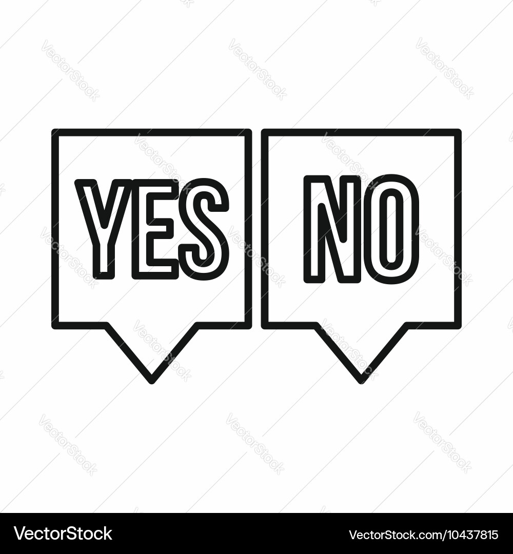 Check mark in speech bubbles icon outline style Vector Image