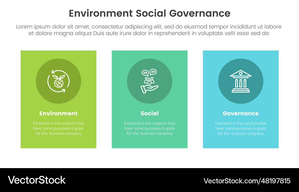 Esg environmental social and governance Royalty Free Vector