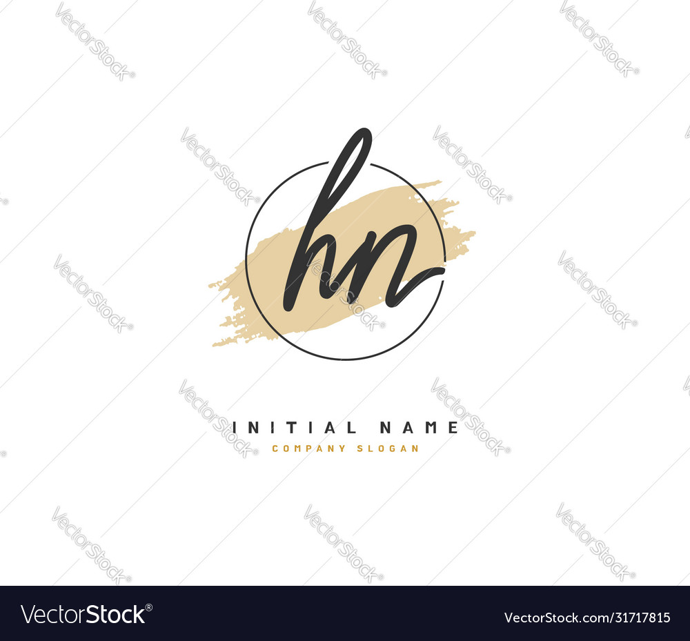 H n hn beauty initial logo handwriting logo Vector Image H n hn beauty initial logo handwriting logo Vector Image