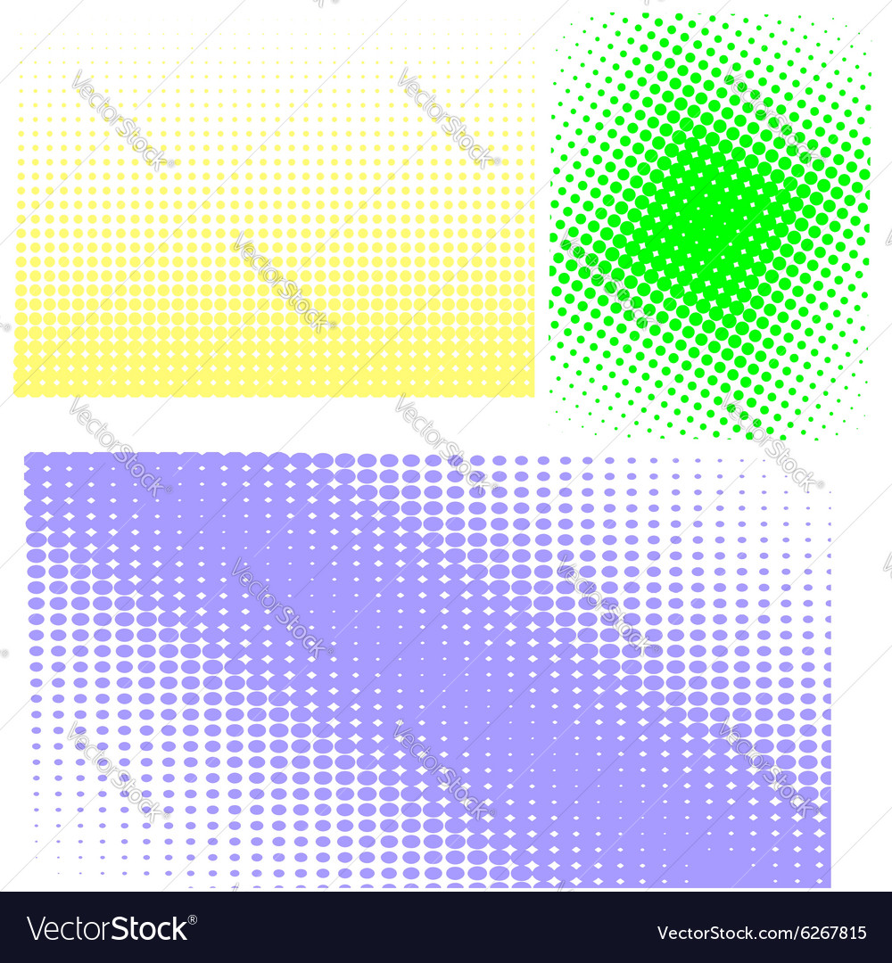 Halftone patterns set of halftones Royalty Free Vector Image