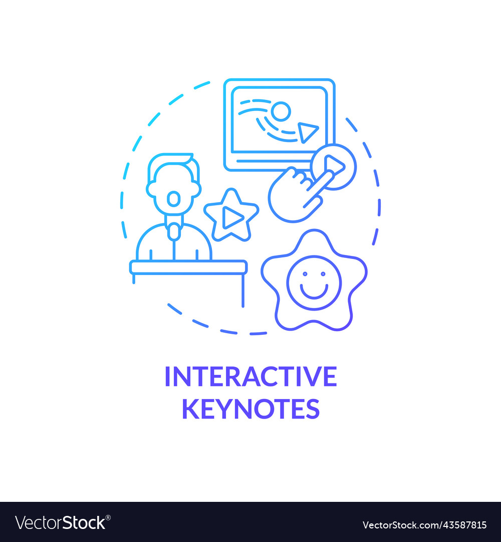 Interactive keynotes blue gradient concept icon Vector Image