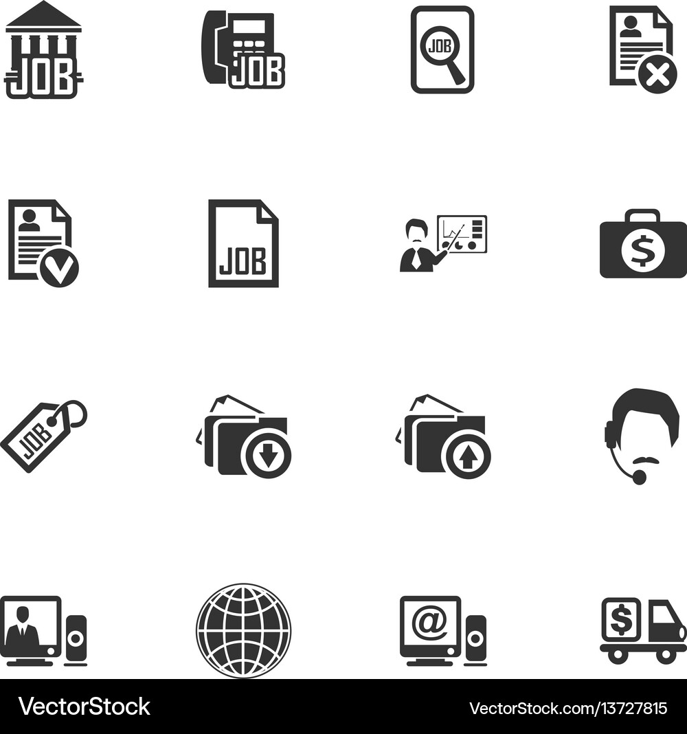 Job icons set Royalty Free Vector Image - VectorStock