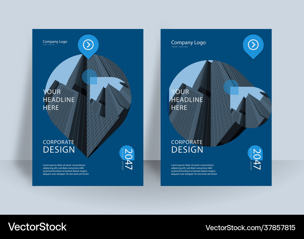 Modern blue cover design template graphic design Vector Image