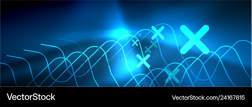 Neon glowing techno lines hi-tech futuristic Vector Image