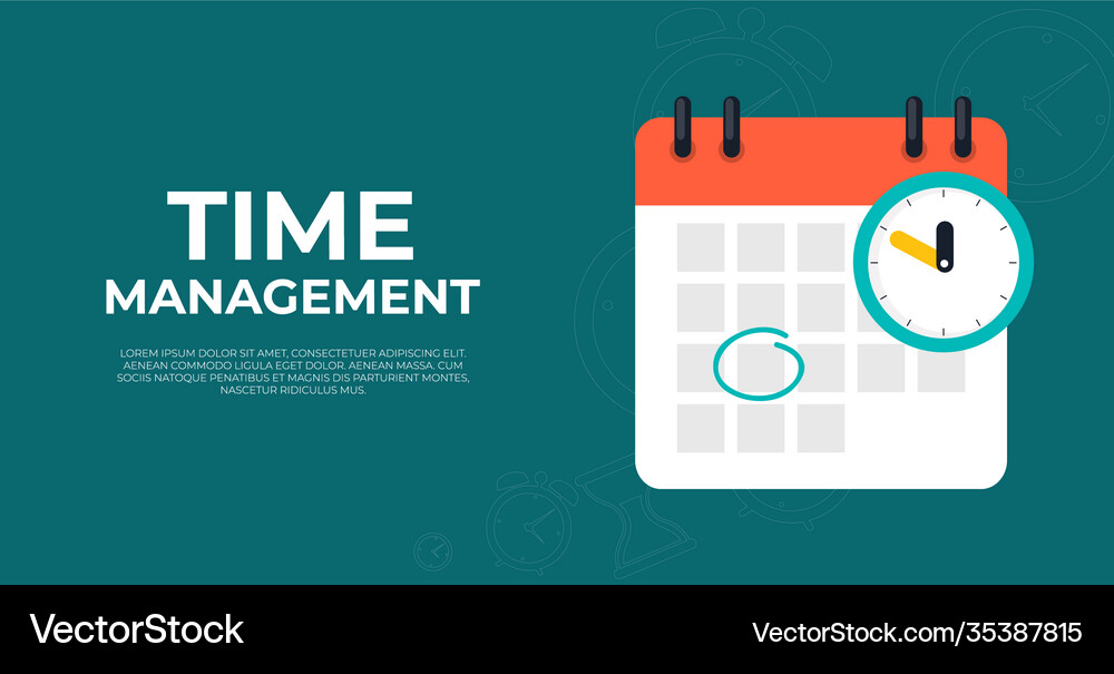 Time management concept with calendar date Vector Image