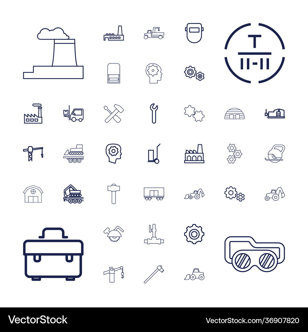 37 industrial icons Royalty Free Vector Image - VectorStock