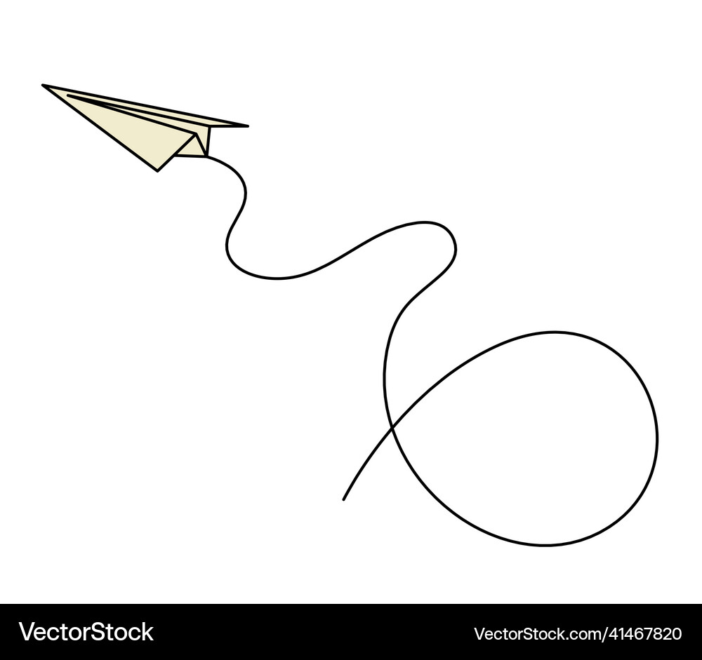 Abstract color paper plane as line drawing Vector Image