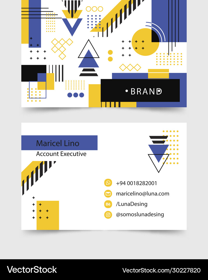 Abstract shapes business card pack Royalty Free Vector Image