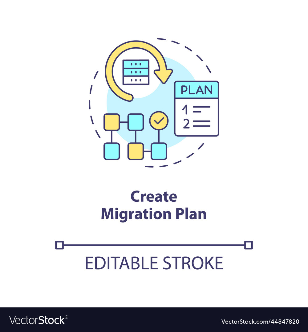 Create migration plan concept icon Royalty Free Vector Image
