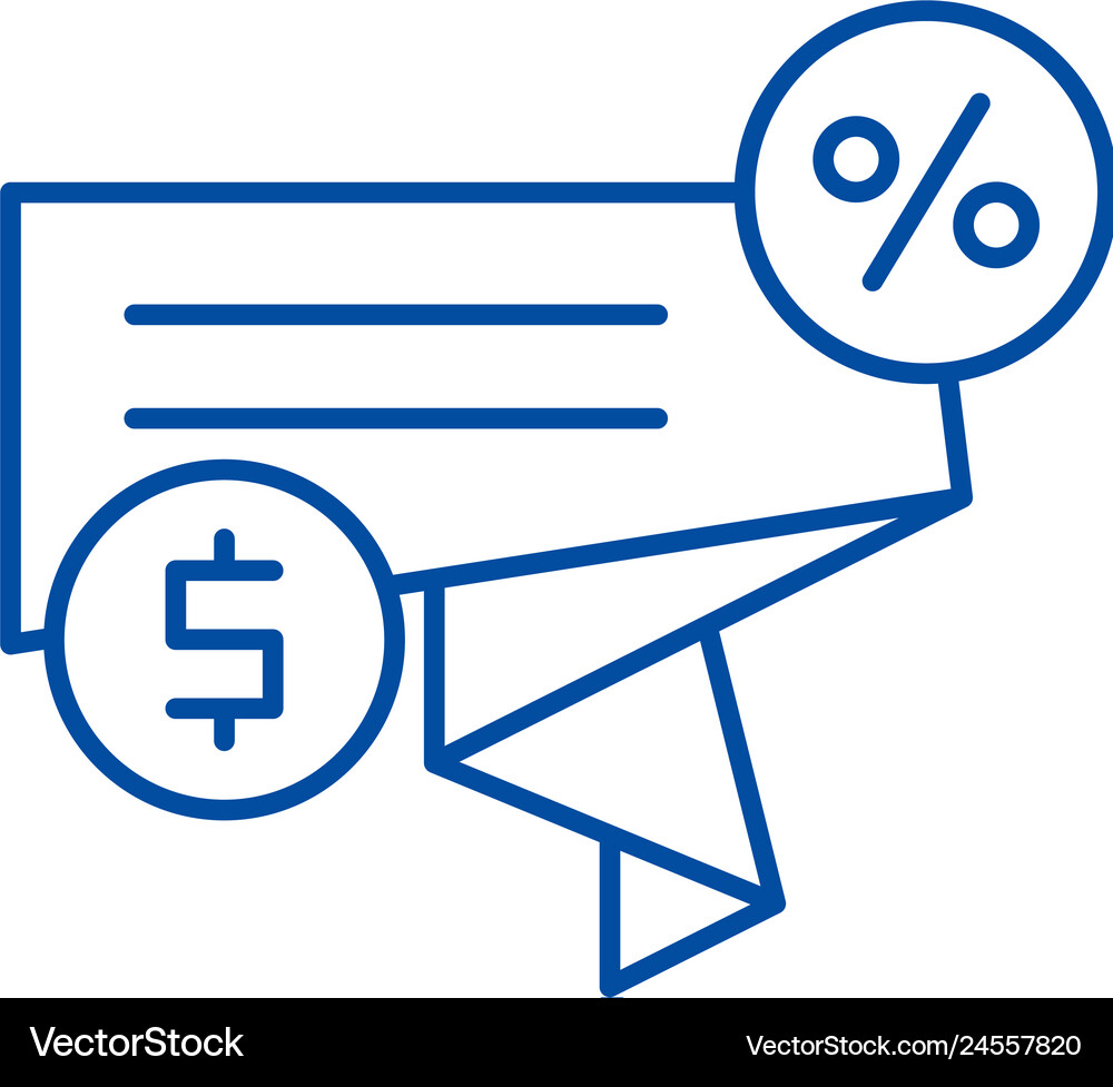 Discount sales line icon concept Royalty Free Vector Image