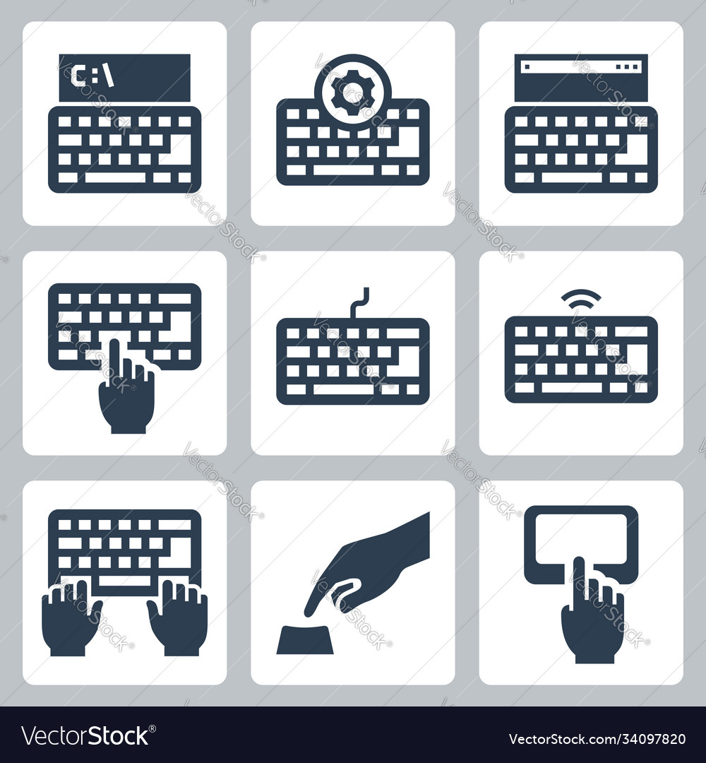 Keyboard And Typing Related Icon Set Royalty Free Vector