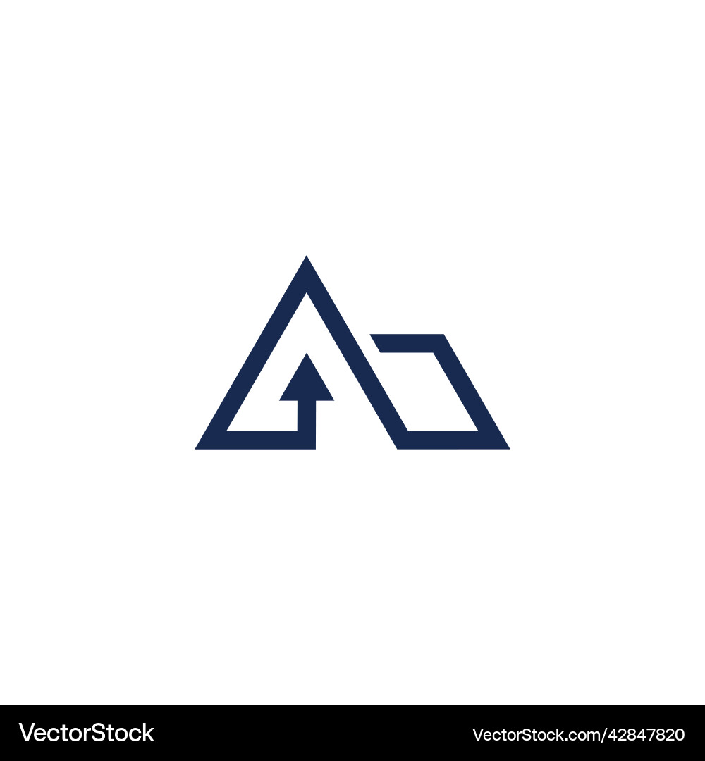 Letter ab arrow triangle geometric line logo Vector Image