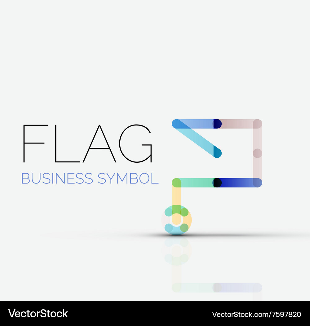 Logo flag abstract linear geometric business icon Vector Image