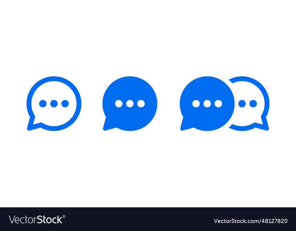 Minimalist speech bubble chat line icon sets Vector Image