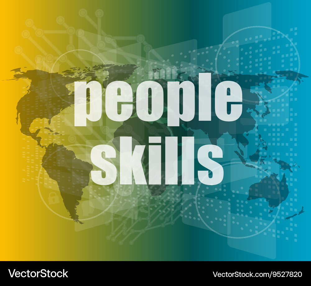 People skills words on digital touch screen Vector Image